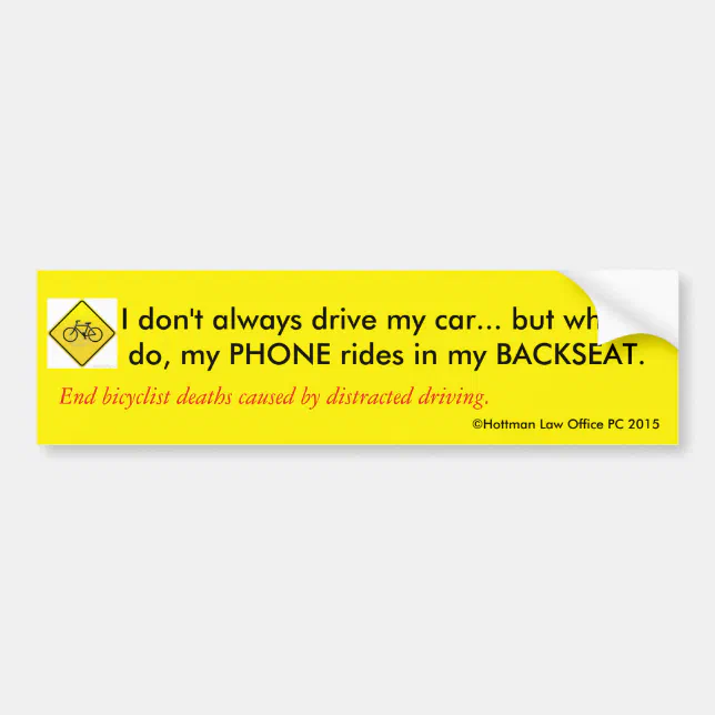 Save cyclists: stop driving distracted! bumper sticker | Zazzle