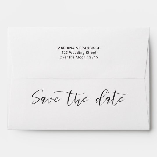 Save Date Chic Script Stylish Calligraphy Elegant Envelope | Zazzle.com