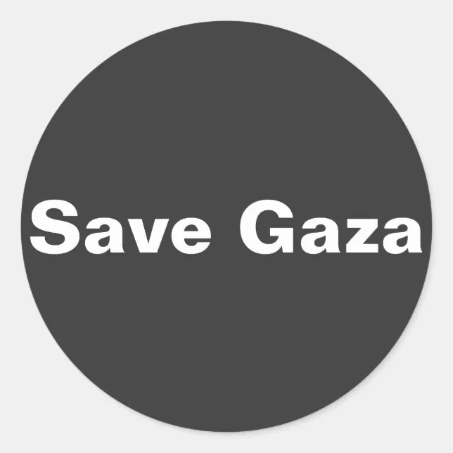 Save Gaza Simple Text Supporting Gaza Palestine Classic Round Sticker ...