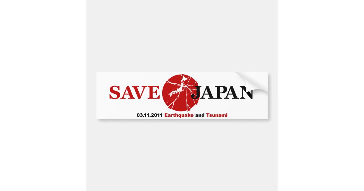 Save Japan Bumper Sticker | Zazzle
