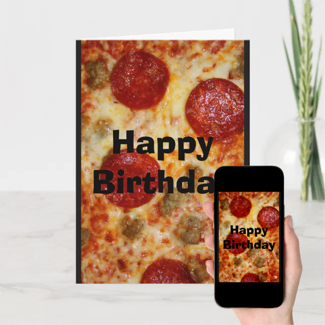 Save Me A Pizza Cake! Birthday Card | Zazzle
