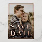 Save our Date Save the Date Frame Photo Foil Invitation | Zazzle