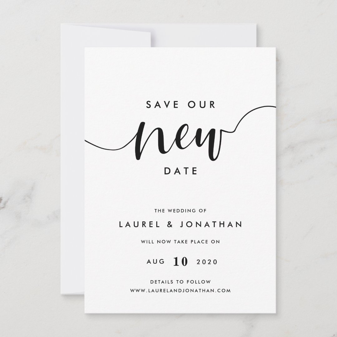 Save Our New Date Wedding Postponement Save The Date | Zazzle