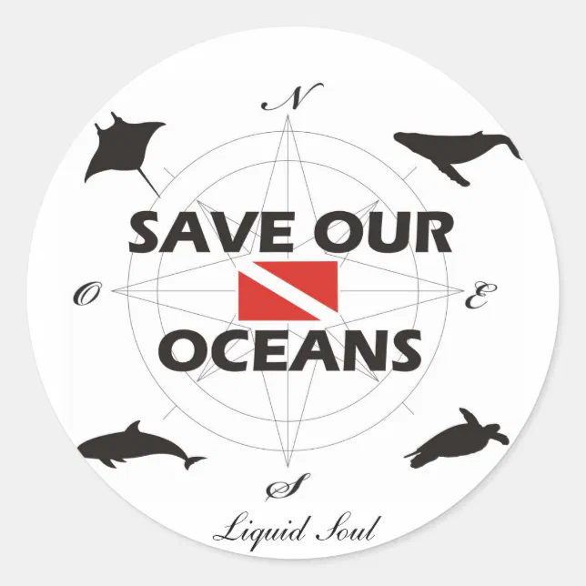 Save Our Oceans - Sticker | Zazzle