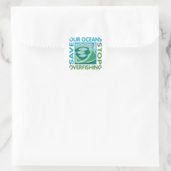 Save Our Oceans - Stop Overfishing Classic Round Sticker | Zazzle