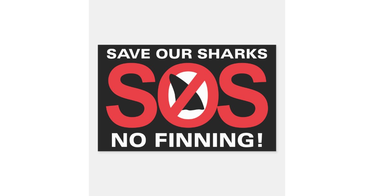 Save Our Sharks No Finning Sticker Glossy | Zazzle