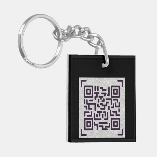 Save Paper with this QR CODE Business Card Black Keychain | Zazzle