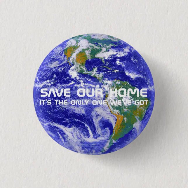 Save Planet Earth planet photograph Button | Zazzle