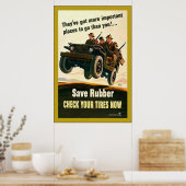 Save Rubber!~Vintage World War 2 Poster | Zazzle