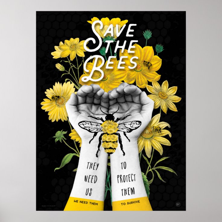 SAVE THE BEES! - 18x24 POSTER | Zazzle