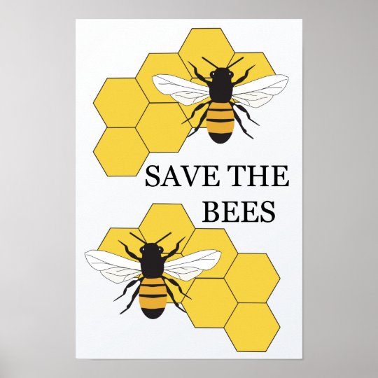 Save the Bees Inspirational Poster | Zazzle.com