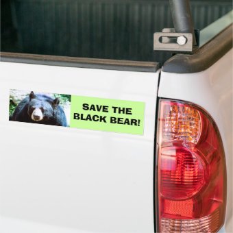 Save The Black Bear Bumper Sticker | Zazzle