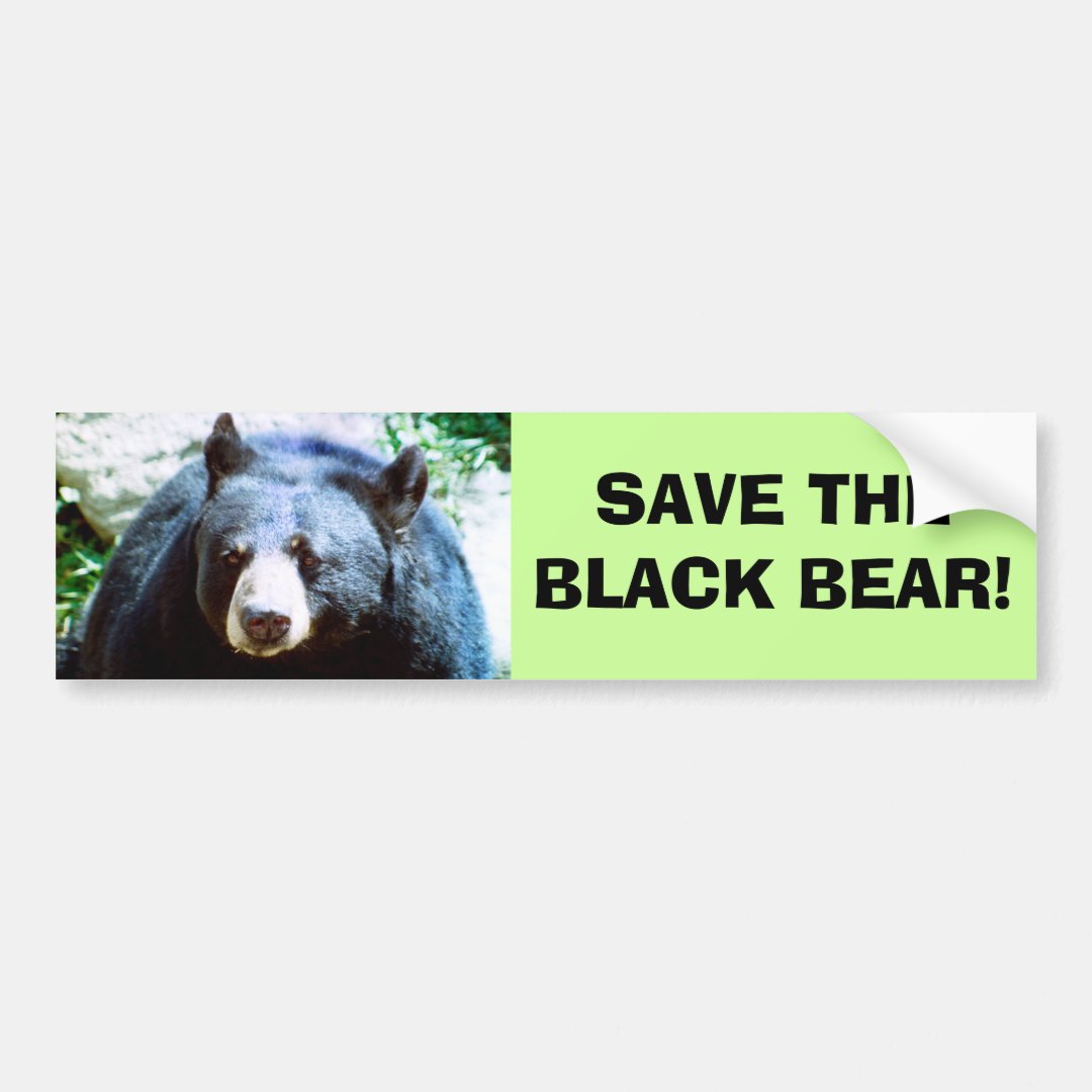 Save The Black Bear Bumper Sticker | Zazzle