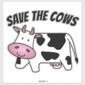 SAVE THE COWS COW CAR DECAL STICKER | Zazzle