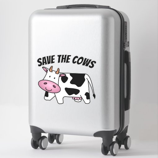 SAVE THE COWS COW CAR DECAL STICKER | Zazzle