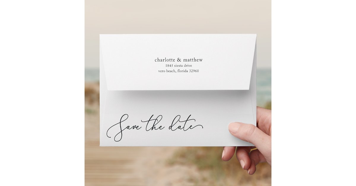 Save the Date 5x7 Return Address Envelope | Zazzle