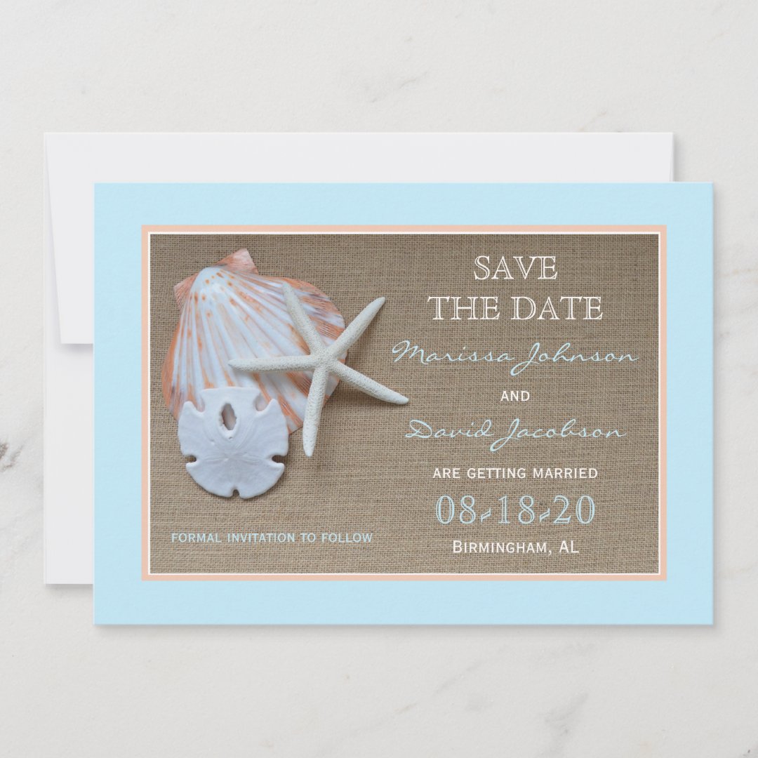 Save the Date Beach Wedding Invitation | Zazzle