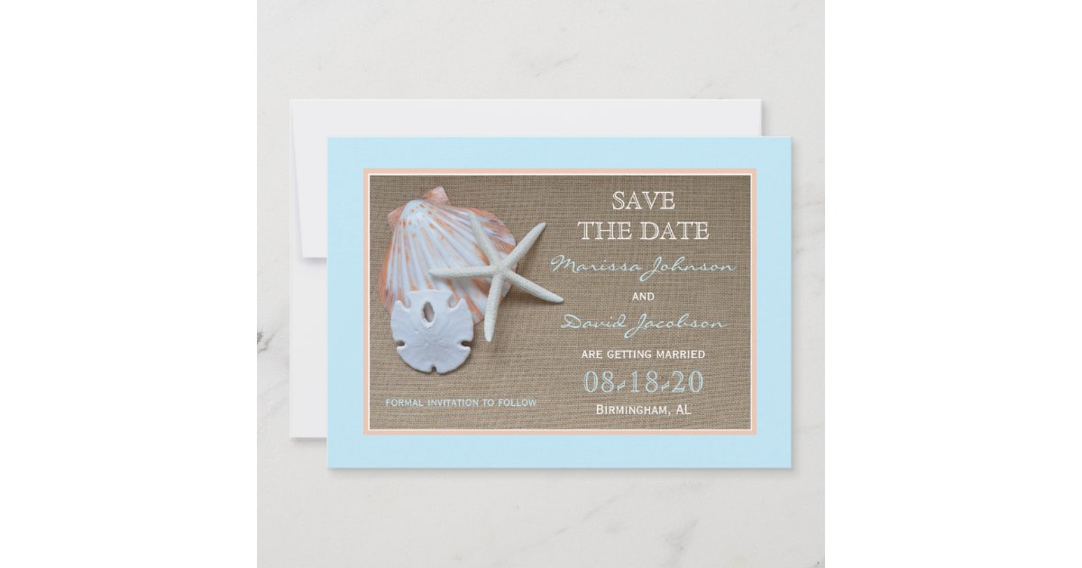Save the Date Beach Wedding Invitation | Zazzle