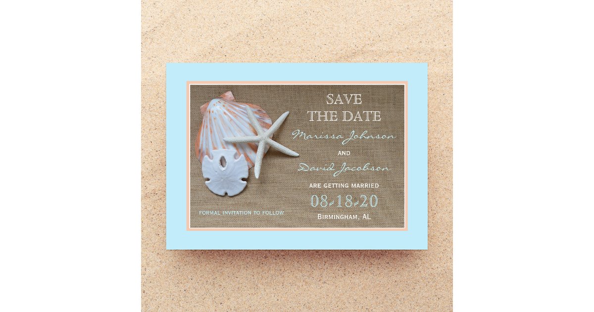 Save the Date Beach Wedding Invitation | Zazzle