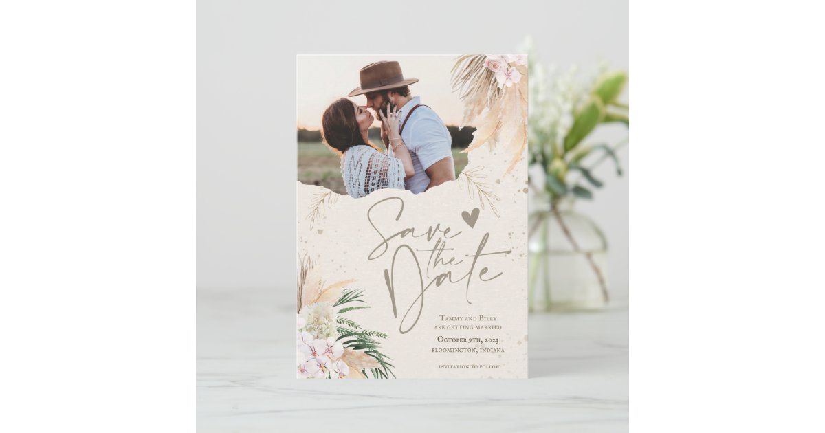 Save the Date Boho Bohemian Card | Zazzle