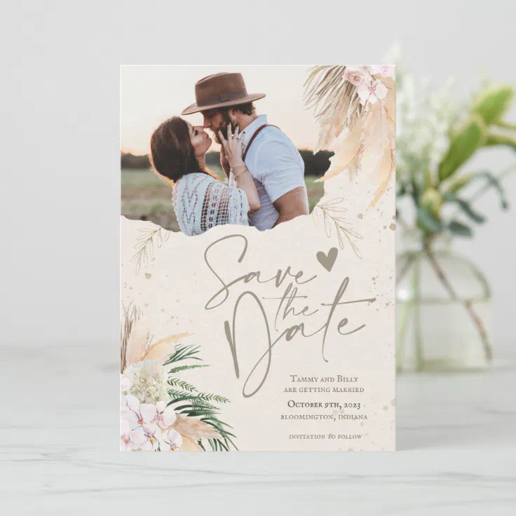 Save the Date Boho Bohemian Card | Zazzle
