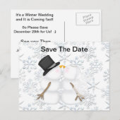 Save the Date BRIDE & GROOM Snowman Announcement Postcard | Zazzle