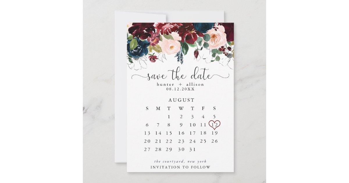 Save The Date Calendar | Zazzle
