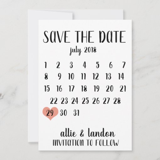 Save The Date Calendar | Zazzle