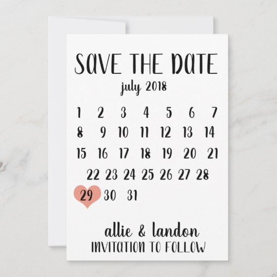 Save The Date Calendar | Zazzle.com
