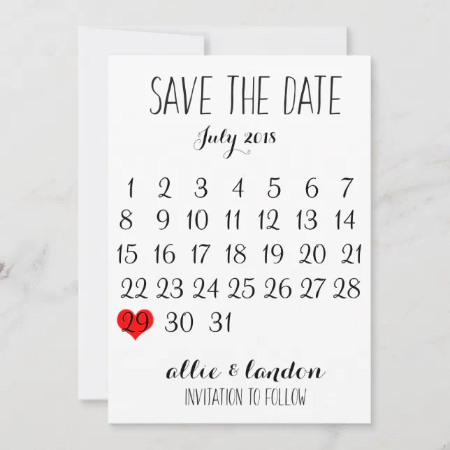Save The Date Calendar | Zazzle