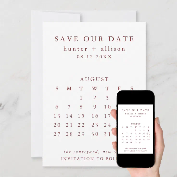 Save The Date Calendar | Zazzle