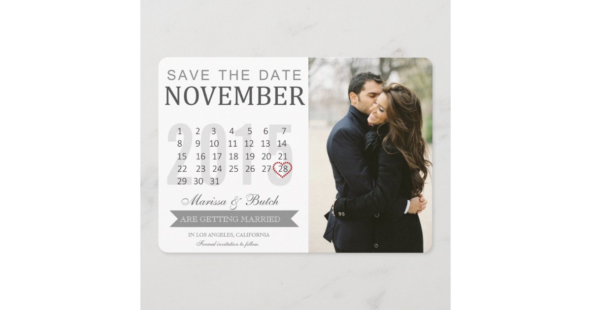 Save the Date Calendar Announcements | Wedding | Zazzle.com
