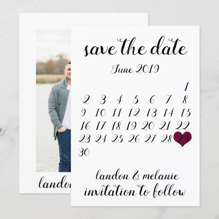 Save The Date Calendar Invitation | Zazzle