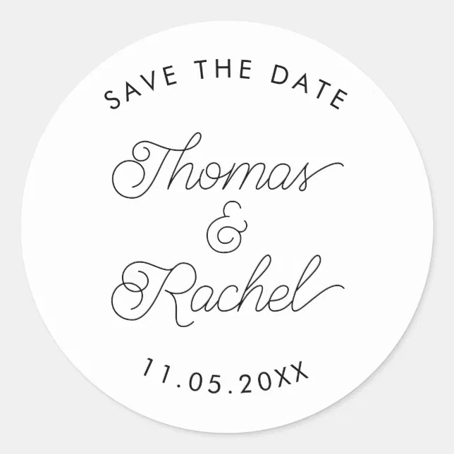 Save the Date Calligraphy Script Envelope Seal | Zazzle