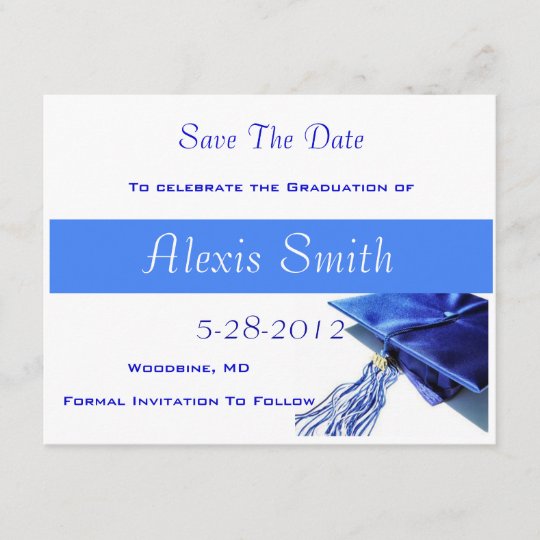 Save The Date Cards - Blue Graduation Cap | Zazzle.com