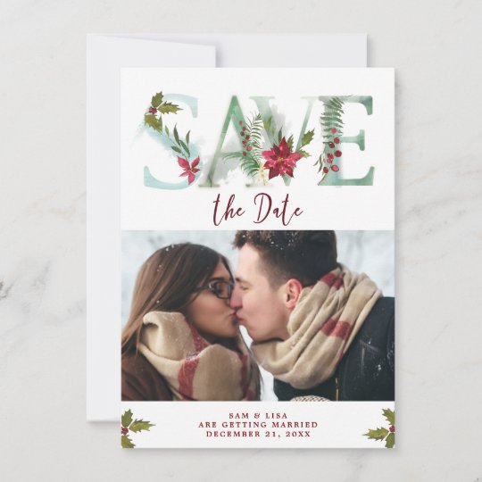 save the date christmas holiday photo card | Zazzle.com