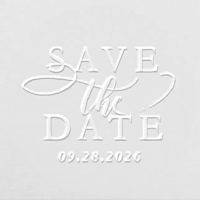 Save the date classic elegant custom wedding embosser | Zazzle