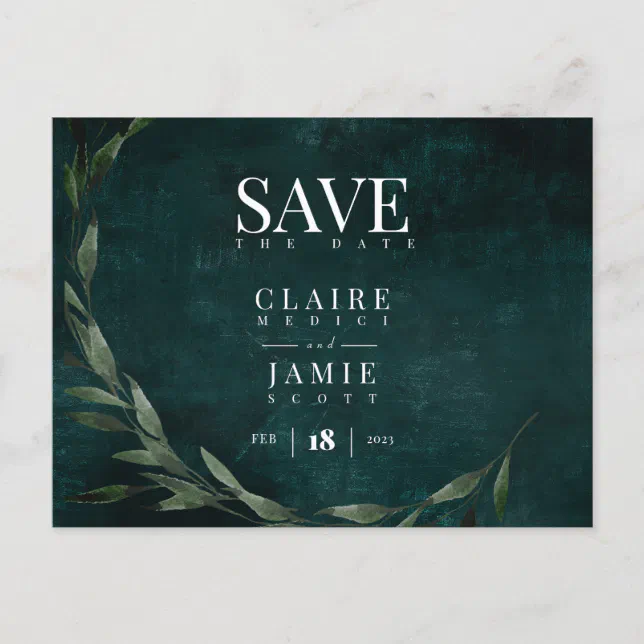 Save The Date, Classic Green Holiday Postcard | Zazzle