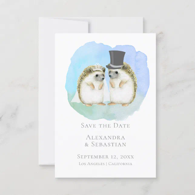 Save The Date Cute Hedgehog Couple Wedding | Zazzle