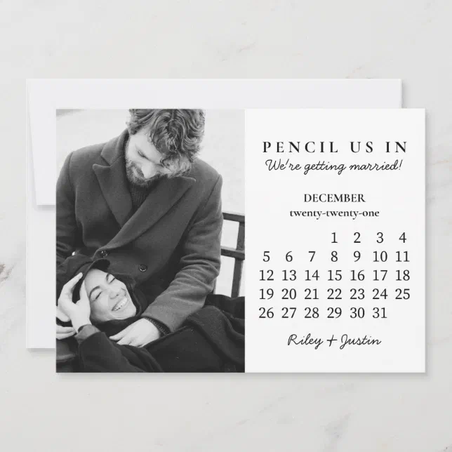 Save the Date | December 2021 Month Calendar Invitation | Zazzle