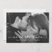 Save the Date | Delicate Script Photo and QR Code | Zazzle