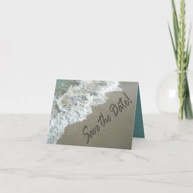 Save the Date Destination Wedding Sand Writing Announcement | Zazzle