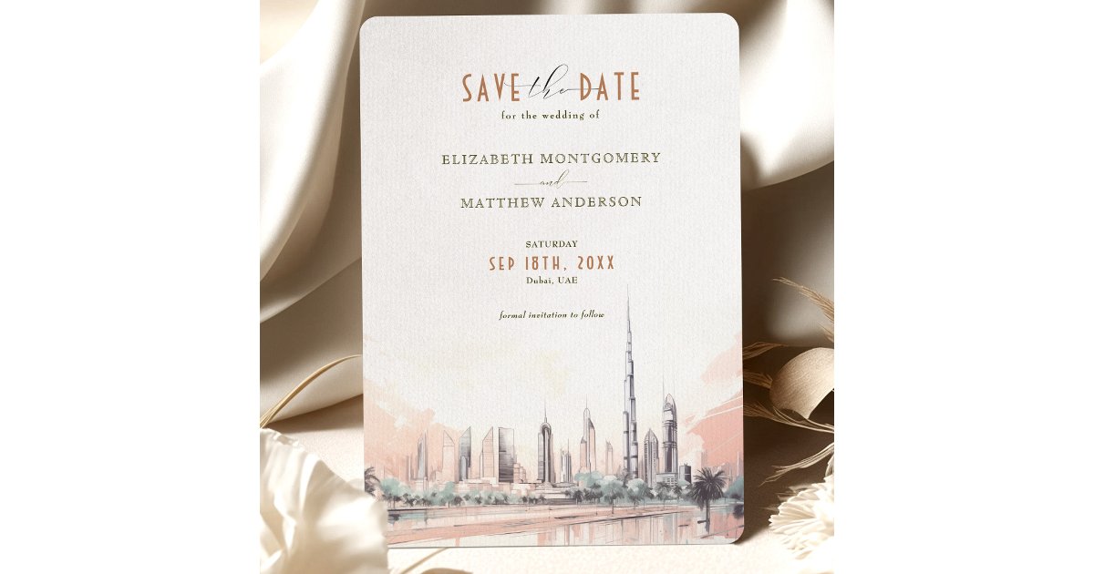 Save The Date Dubai, UAE Destination Invitation | Zazzle