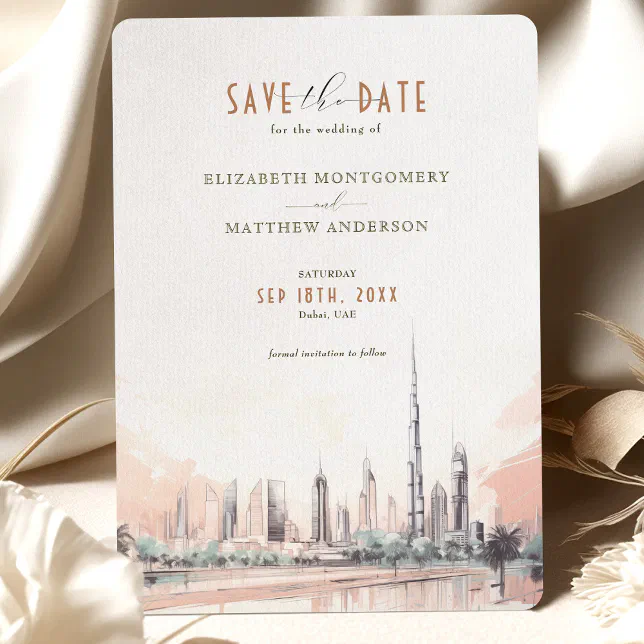 Save The Date Dubai, UAE Destination Invitation | Zazzle