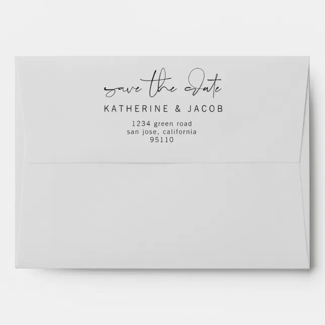 Save The Date Elegant Pre Addressed Envelope | Zazzle