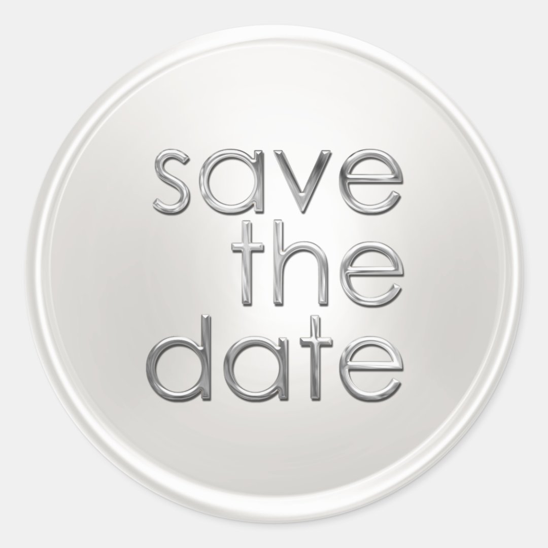Save the Date Envelope Seal White Pearl | Zazzle