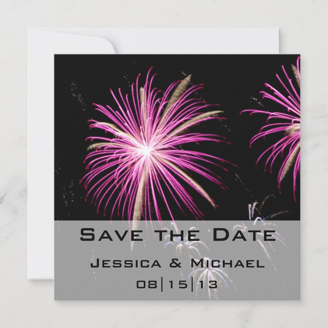 Save the Date Fireworks Announcement | Zazzle