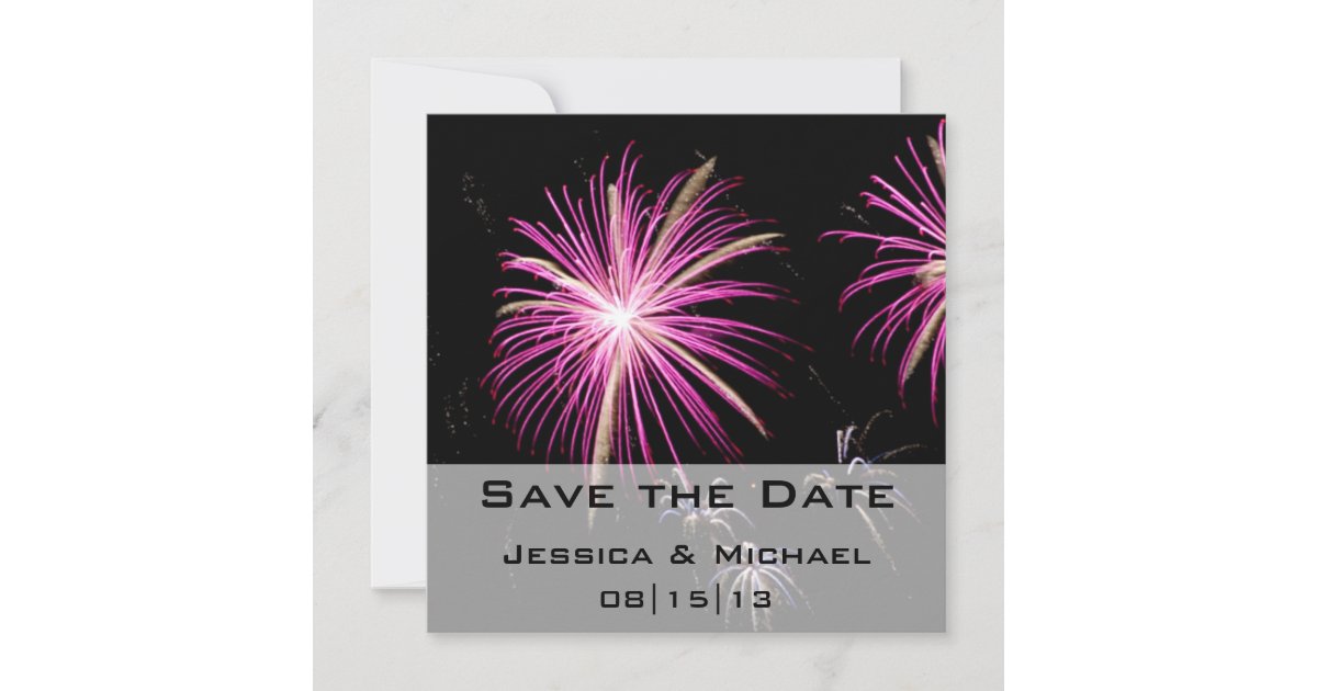 Save the Date Fireworks Announcement | Zazzle