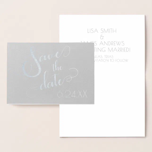 Save the Date Foil Card | Zazzle