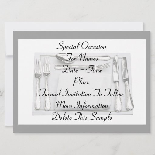 Save The Date Formal Dinner Invitation | Zazzle